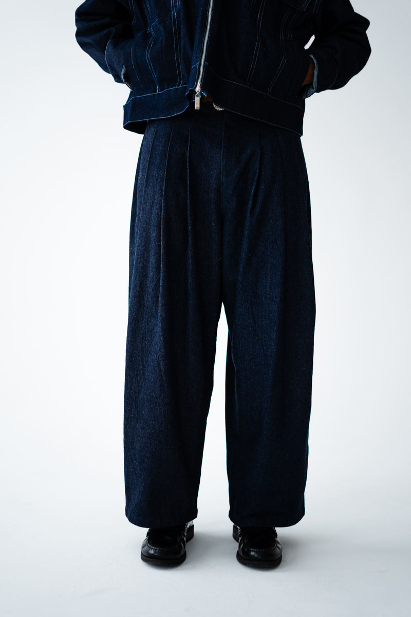 triple pleated denim pants – LEWINI